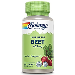 SOLARAY Beet Root 605mg | May Support Cardiovascular Health & Athletic Performance, Kidney, Liver & Blood Health | Non-GMO | Vegan | 100 VegCaps