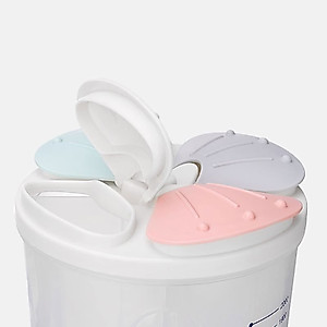 2.5L Airtight Cereal Storage Container, 4 Grid Grain Storage Tank Food Storage Container with Lids for Grain, Nuts,Rice, Candy, Snacks(Clear)