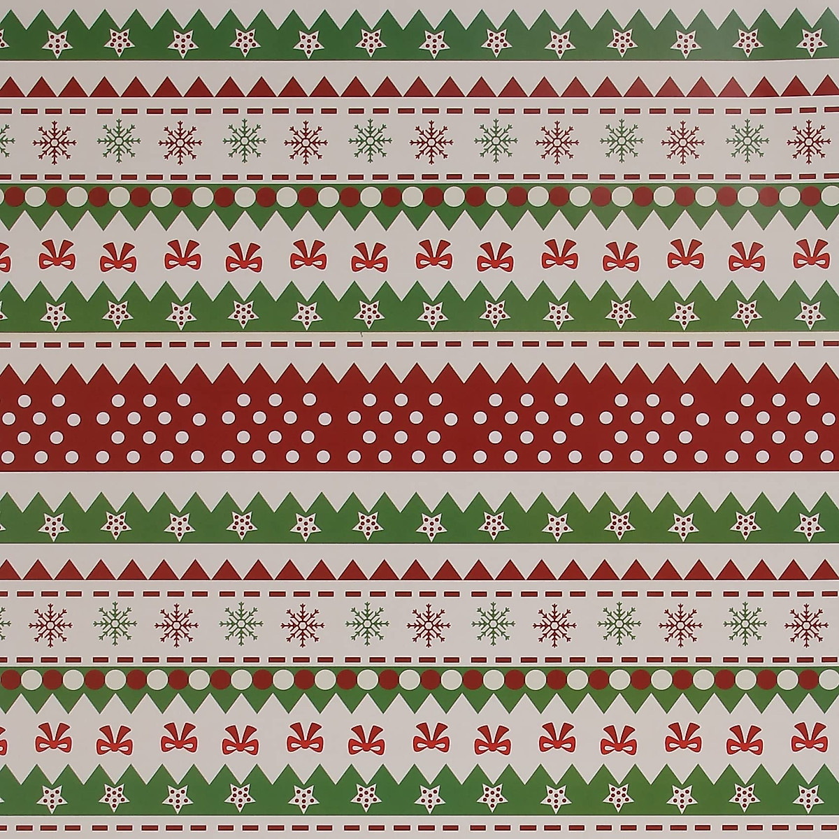 Aimyoo Vintage Red Green Christmas Wrapping Paper Jumbo Roll, Xmas Gift Wrap Paper 17 in x 32 ft, Snowflakes Bows Stars Dots Stripes Design