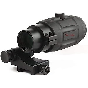 Vector Optics Rubber Armored 3X Magnifier Holographic Red Dot Sight Scope Flip to Side QD Weaver Mount Color Black