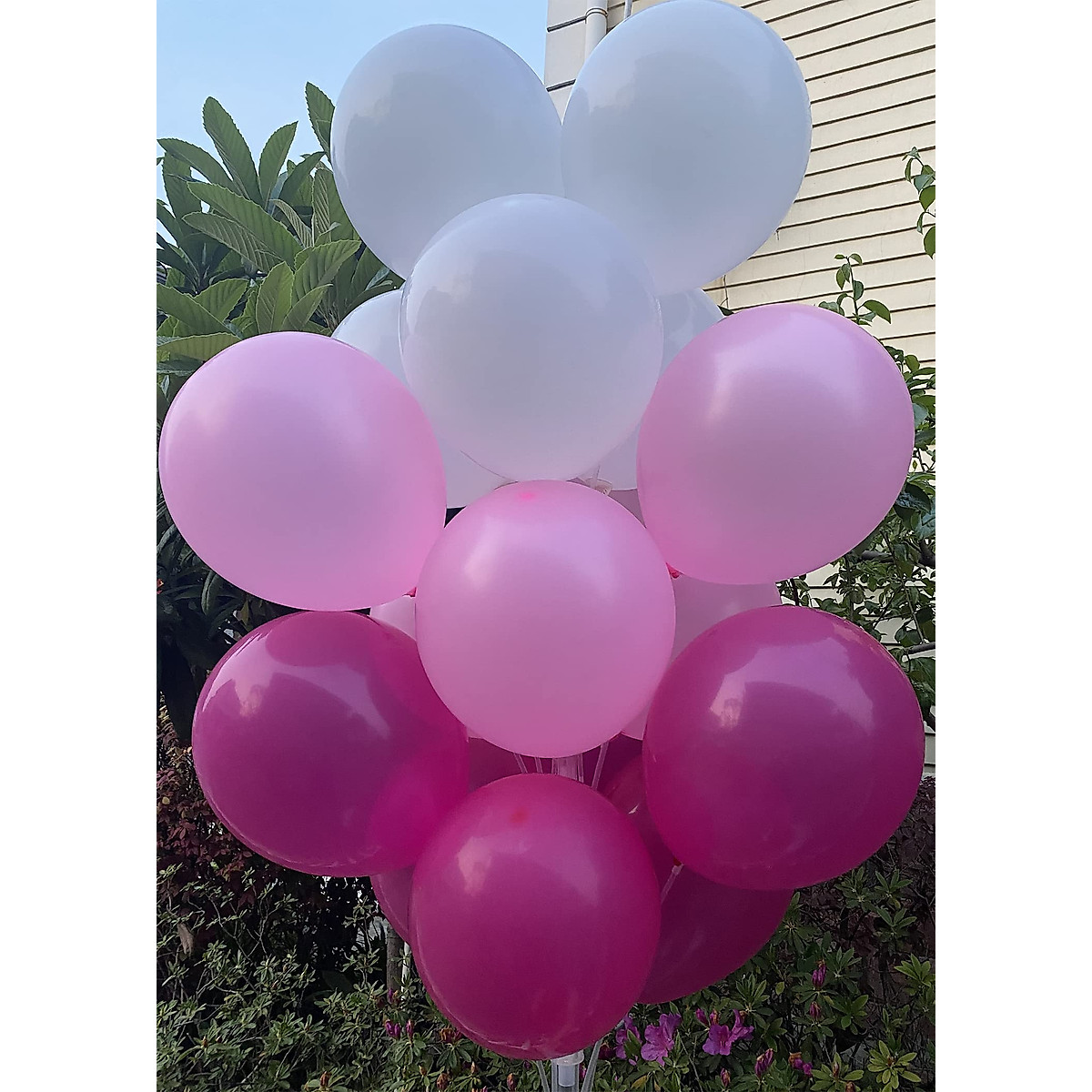 JODIDI 60 Pcs 12 Inch Latex Balloons in Rose Red, Pink and White - Perfect for Valentine's Day, Romantic Dates, Girl's Birthday, Graduation, Wedding, and Baby Shower Party Balloons Decorations