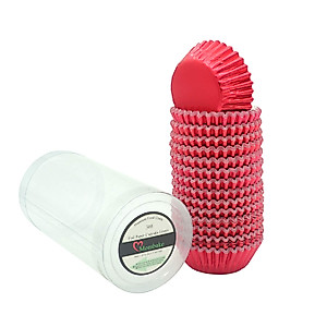 Mombake Mini Red Foil Cupcake Liners Muffin Baking Cups for Party and More, 300-Count