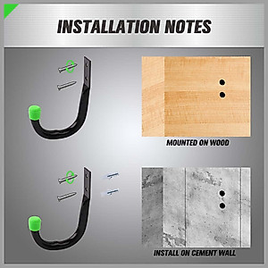 SWANLAKE Heavy Duty Garage Storage Utility Hooks, Utility Hooks for Garage Wall,Color Black (12PCS)