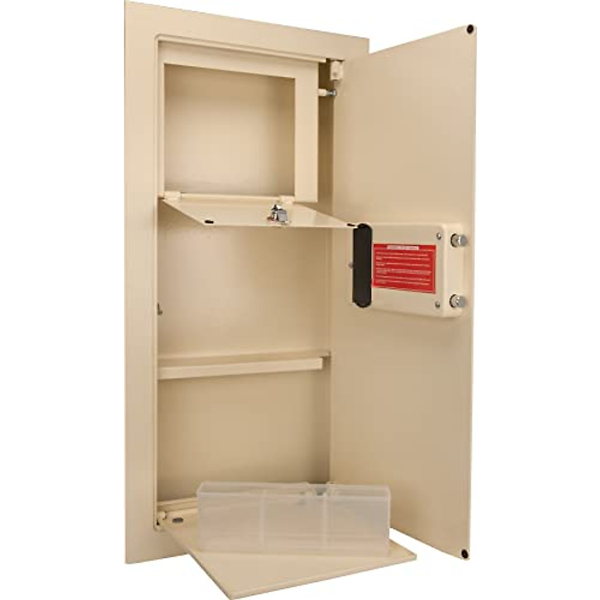Barska AX13764 White Biometric Fingerprint Security Wall Safe 0.83 Cubic Ft, Beige
