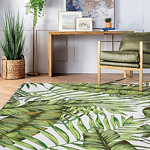 GlowSol Washable Area Rug 8x10 Large Rug Boho Floral Living Room Rug Non-Slip Nursery Rug for Bedroom,Low-Pile Carpet Print Distressed Entryway Rug for Laundry Dining Room Office Hall