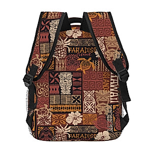 ASYG Hawaii Style Backpack Hawaiian Tribal Element Laptop Backpack Hawaii Tablet Bag Beach Bag Laptop Bag