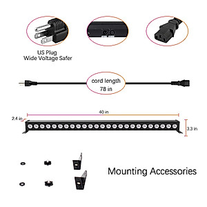 Stage Light Bar, 72W 24LEDs RGB Dj Lights Bar, 3 in 1 Wash Light Bar, Wall Washer Light with DMX Control AutoPlay Sound Activated for New Year Valentine's Day Wedding Church Stage Lighting (40 Inches)