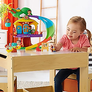 CoComelon Deluxe Clubhouse Playset - Features JJ and His Five Friends- Songs, Sounds, Phrases - Slide, Secret Tunnel, Basket Elevator, Interactive Easel, Pop Up Birds - Amazon Exclusive