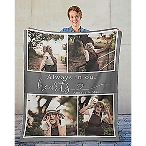 Personalized Memorial Throw Blanket with Pictures Change, Mom Loss Gift, Custom Memorial Blanket, Gift of Sympathy, Bereavement Gift, Mom Memorial Gift, Fleece Sherpa (30x40, 50x60, 60x80 inches)