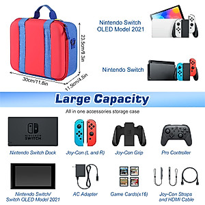 abcGoodefg Carrying Storage Case Compatible With Nintendo Switch, Protective Hard Shell Carry Bag for Nintendo Switch Console and Accessories