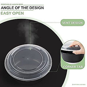 MBC MAT BOARD CENTER, 45-Pack (38 Oz) 1-Compartment Food Container-Round Meal Prep Bowls with Lid-Portable Lunch Box-Stackable-Bpa Free-Freezer/Microwave/Dishwasher Safe-Reusable Storage