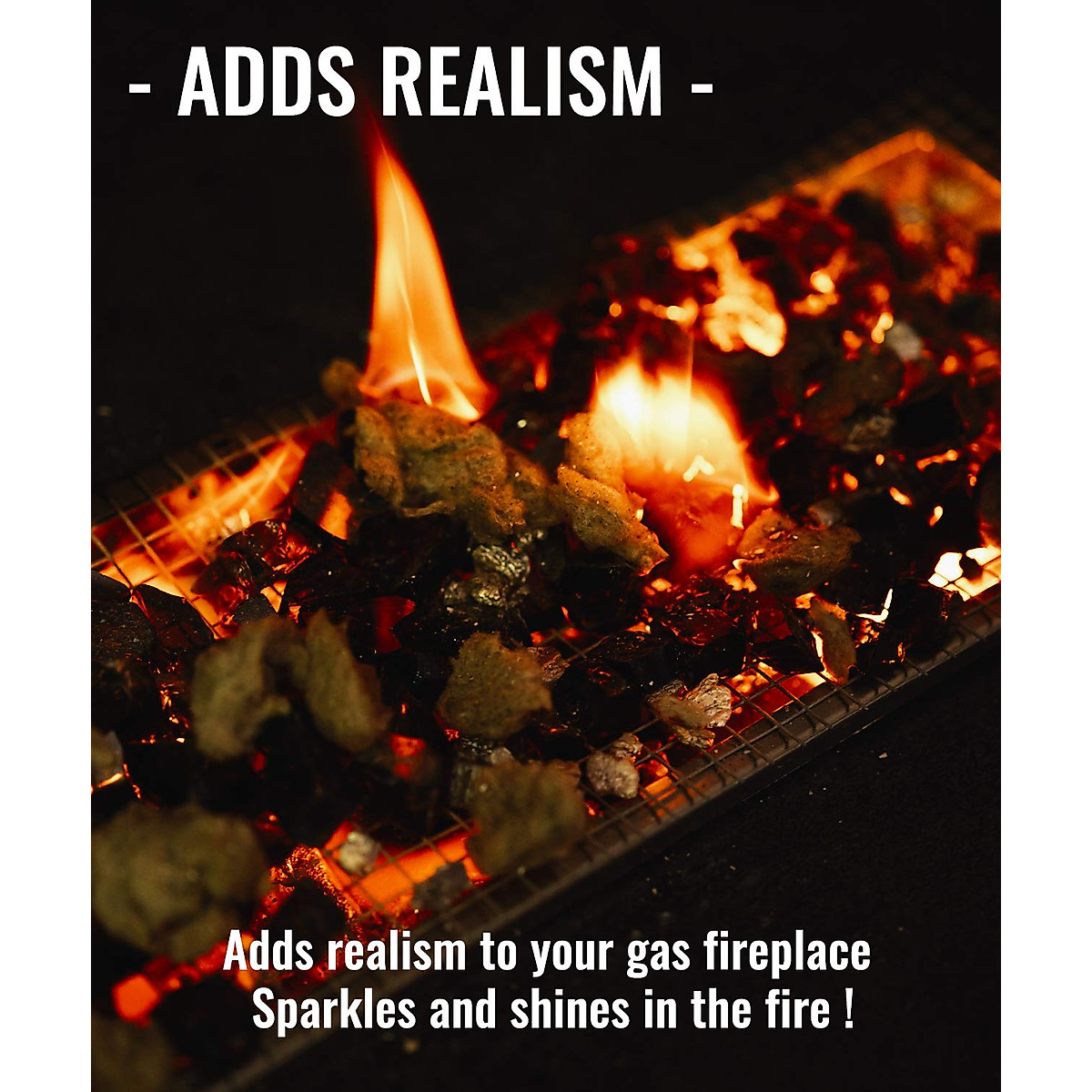 GASPRO Gas Fireplace Embers, 10 Oz. Rock Wool Glowing Embers for Fireplace - Vented, Ventless, Insert, Propane, Natural Gas, Add Glow