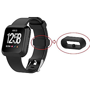 6-Pack Fastener Rings Compatible with Fitbit Versa 4/Versa 3/Versa 2/Versa/Sense/Sense 2/Versa Lite/Versa SE Band Keeper, Silicone Replacement Watch Band Loop/Holder/Retainer for Fitbit Versa&Magic Band