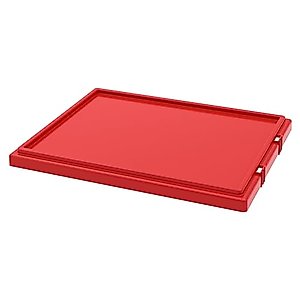 Akro-Mils 35191 Lid for 35190 and 35195 Plastic Nest and Stack Storage Tote, Red, (6-Pack)