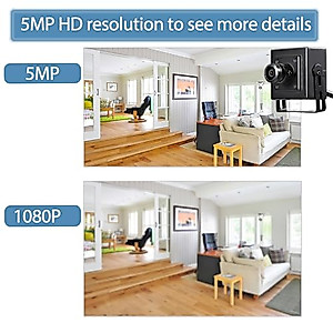 REVODATA 5MP POE Mini IP Fisheye Camera,Fisheye 1.44mm Lens (175° FOV) Wide Angle Small Indoor Security Camera, P2P CCTV Video Camera poe IP H.265 Motion Detection/APP (I706-4-P-HS)
