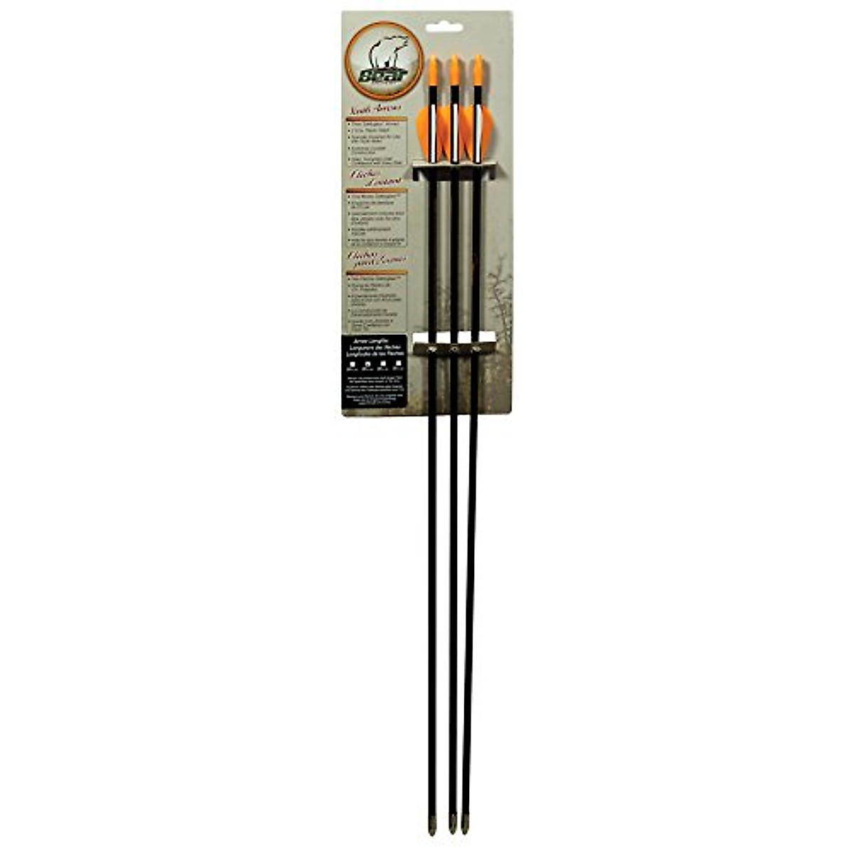 Bear Archery Youth Safety Glass Arrows, Durable & Splinter-Free Fiberglass Arrows, Nocks and Points Included, 28" Length