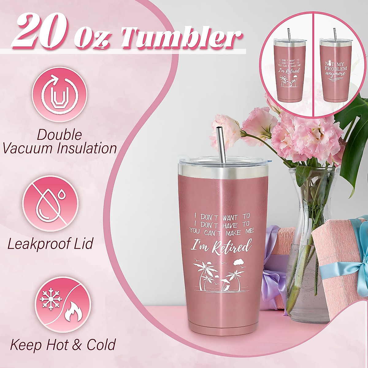 Retirement Gift for Woman, Teacher Retirement Gifts for Women 2025 with Scented Candle, Fuzzy Sock, 20 Oz Tumbler with straw, Happy Retirement Gifts for Retirees, Coworker, Nurses, Grandma, Friends