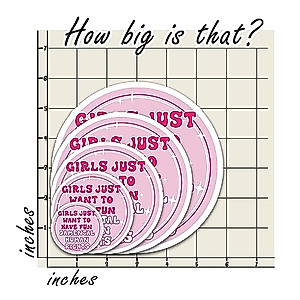 Miraki Girls Just Want to Have Fun Sticker, Damental Human Rights Sticker, Feminist Stickers, Cute Sticker, Water Assitant Die-Cut Vinyl Funny Decals for Laptop, Phone, Water Bottles, Kindle Sticker