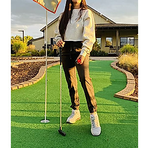 G4Free Joggers Pants for Women Stretch Golf Comfy Travel Pants with 4 Pockets for Casual Lounge Workout (Black,M,28")