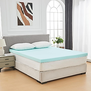 Simple&Opulence 3 Inch Memory Foam Mattress Topper, Cooling Gel Infused Mattress Pad for Back Pain Relief，Ventilated and Breathable, CertiPUR-US Certified - Full Size