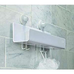 Joseph Joseph EasyStore Shower Caddy with Adjustable Mirror, Large, White