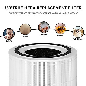Curebilee 240 True HEPA Replacement Filter Compatible with 240 Air Cleaner Purifier, 3-in-1 True HEPA Filter Replacement, Model 14, 4 Pack