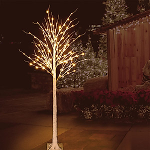 7FT Lighted Birch Trees for Decoration Outside, 150 LED White Tree with Warm White Lights, Artificial Christmas Birch Branches for Party Holiday Wedding Thanksgiving Garden Home Porch Decor