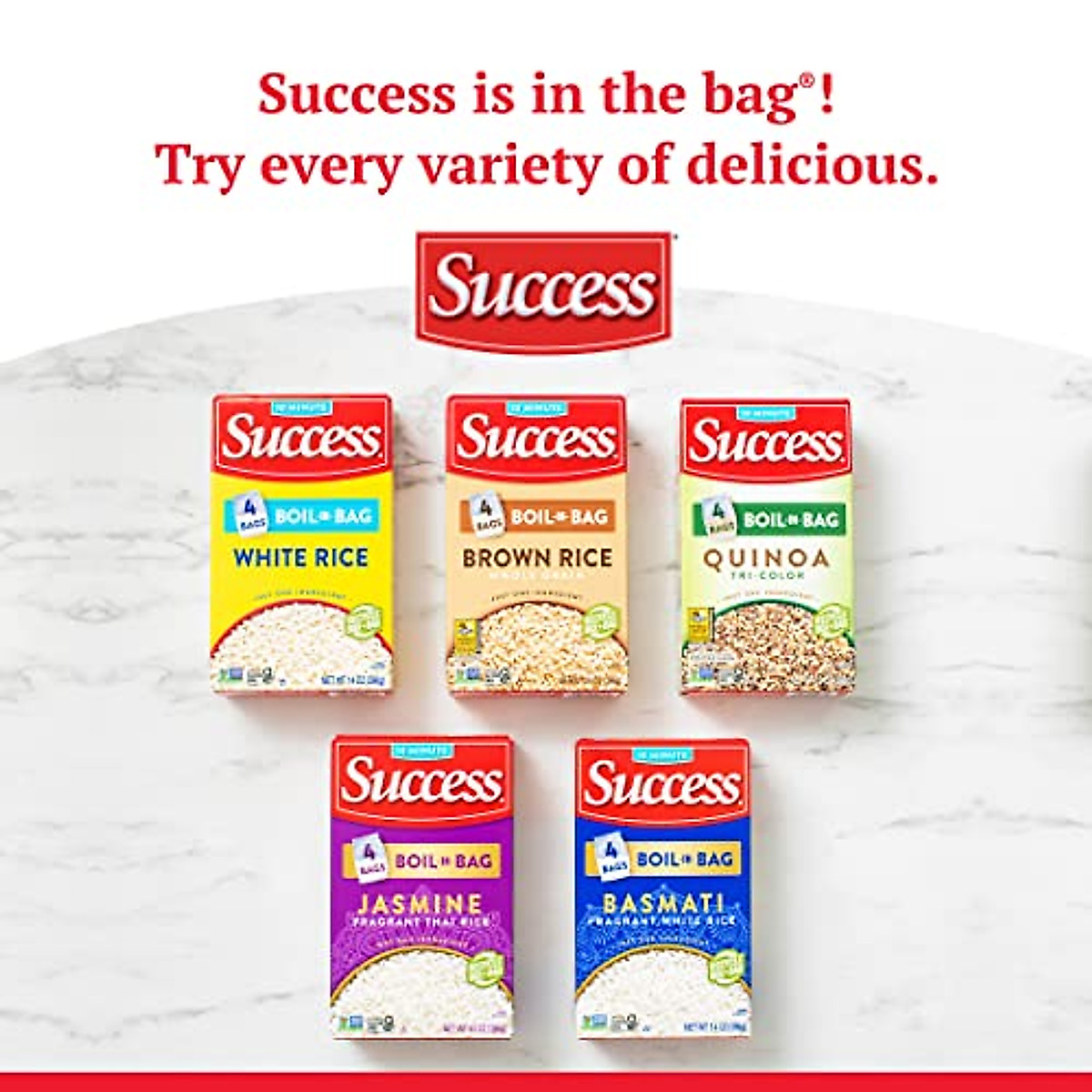 Success Boil-in-Bag Rice, White Rice, Quick and Easy Rice Meals, 21-Ounce Box