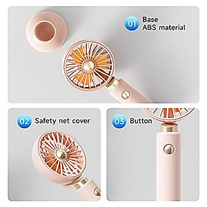iDEART Portable Handheld Fan, Battery Operated Rechargeable Personal Fan, 3 Speed Personal Desk Table Fan with Base, for Outdoor Activities, Summer Gift for Men Women