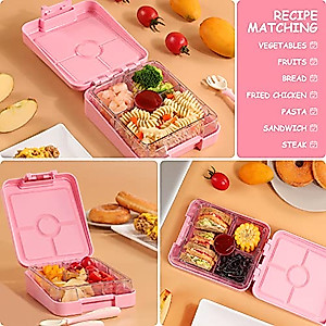 AOHEA Bento Lunch Box for Kids: Bento Boxes BPA FREE Kids Lunch Box 4 Compartment Toddler Bento Box Tritan Lunch Boxes Toddler Lunch Containers for Daycare or School(Mermaid)