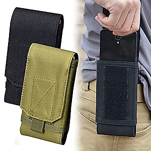 Universal Tactical MOLLE Holster Army Mobile Phone Belt Pouch EDC Security Pack Carry Accessory Kit Waist Bag Case Compatible iPhone 13 14 Pro X XS Max XR 7 8 Plus Samsung Galaxy S10 S9 S8 Plus
