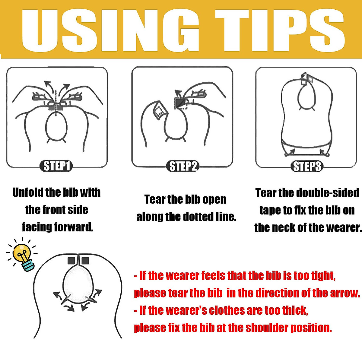 CNYMANY 40 pcs Disposable Bibs and Placemats for Baby, Leak Proof Travel Feeding Bibs and Place Mats for Infants Toddlers for Traveling and Outdoor Use