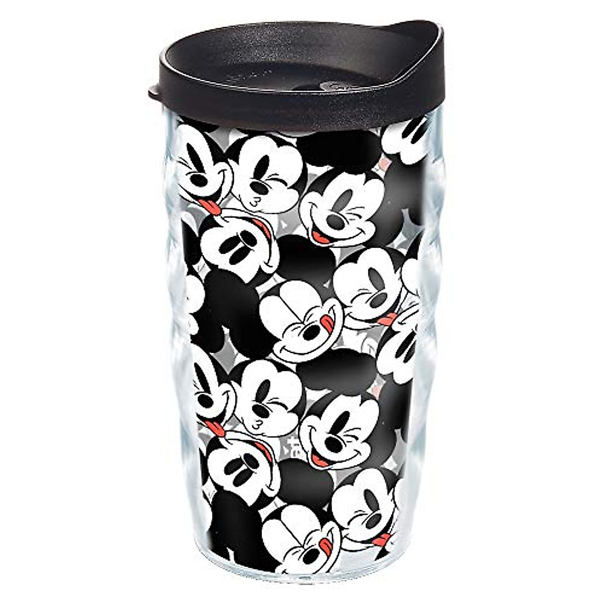 Tervis Made in USA Double Walled Disney® - Mickey Expressions Insulated Tumbler Cup Keeps Drinks Cold & Hot, 10oz Wavy, Clear