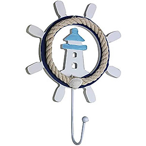 Mediterranean Theme Hook Nautical Hook Towel Hat Coat Hangers Rustic Wall Hooks for Home Cloakroom Clothing Shop Decor - Lighthouse
