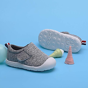 peggy piggy Baby Shoes Boy&Girl Infant Sneakers Non-Slip First Walking Shoes Breathable Mesh Shoes 12 Months(20313-gry-17)