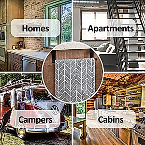 2 Packs Over The Door Towel Rack, TACYKIBD Stainless Steel Towel Holder and Washcloth Rack, 9in Over The Cabinet Hand Dish Towel Bar for Bathroom Kitchen Living Room Bar Holder Cupboard Black