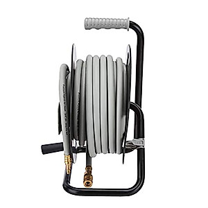 Amazon Basics Air Hose Reel with Hybrid Air Hose - 3/8-Inch by 50-Feet, 300 PSI