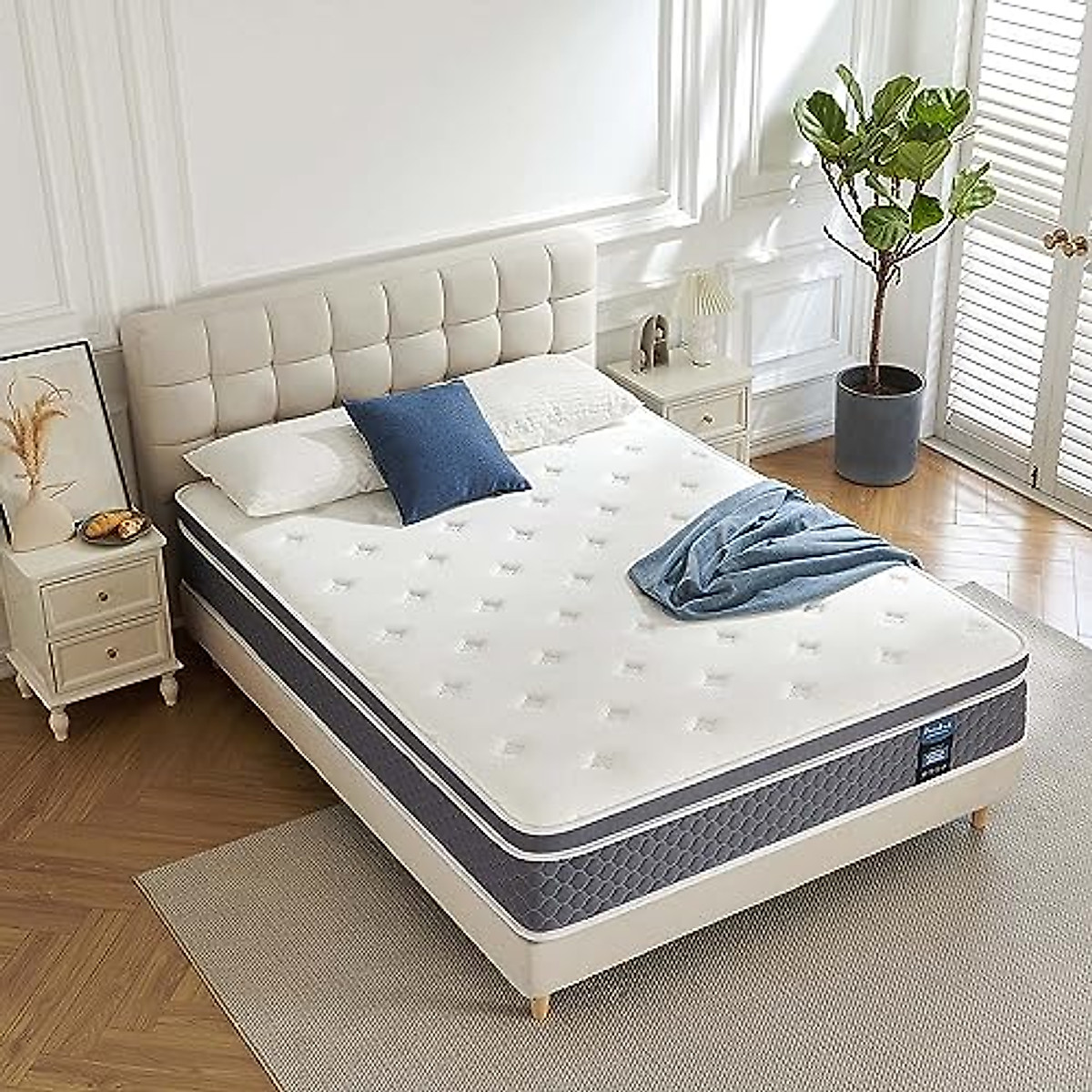 Beaullnuit Full Size Mattress,12 Inch Hybrid Mattress in a Box, Memory Foam with Pocket Springs for Pressure Relief and Motion Isolation,Medium Firm Mattress,CertiPUR-US Certified,120 Night Trial