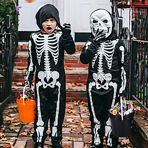 UMETASS 4 Pack 7" Halloween Trick or Treat Bucket, Plastic Halloween Candy Buckets Pumpkin Pails Halloween Decoration, Halloween Party Supplies for Kids