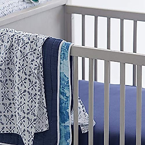 HonestBaby unisex baby 2-Pack Organic Cotton Fitted Crib Sheets Wearable Blanket, Compass, One Size US