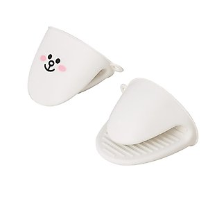 KOWVOWZ Novelty Cute Pinch Grips Oven Mitts Finger Protector Silicon Anti Heating Brown Cony Sally Kawaii (CONY)