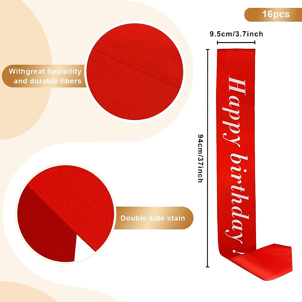 Sash, Blank Sash, Birthday Sash, 16pcs Red Sash, Satin Sash, Graduation Sash, Prom Queen Sash, Bride Sash, Miss Americana Sash, Plain Sash, Party Favors, Custom Sashes, Senior Sash, Bachelorette Sash