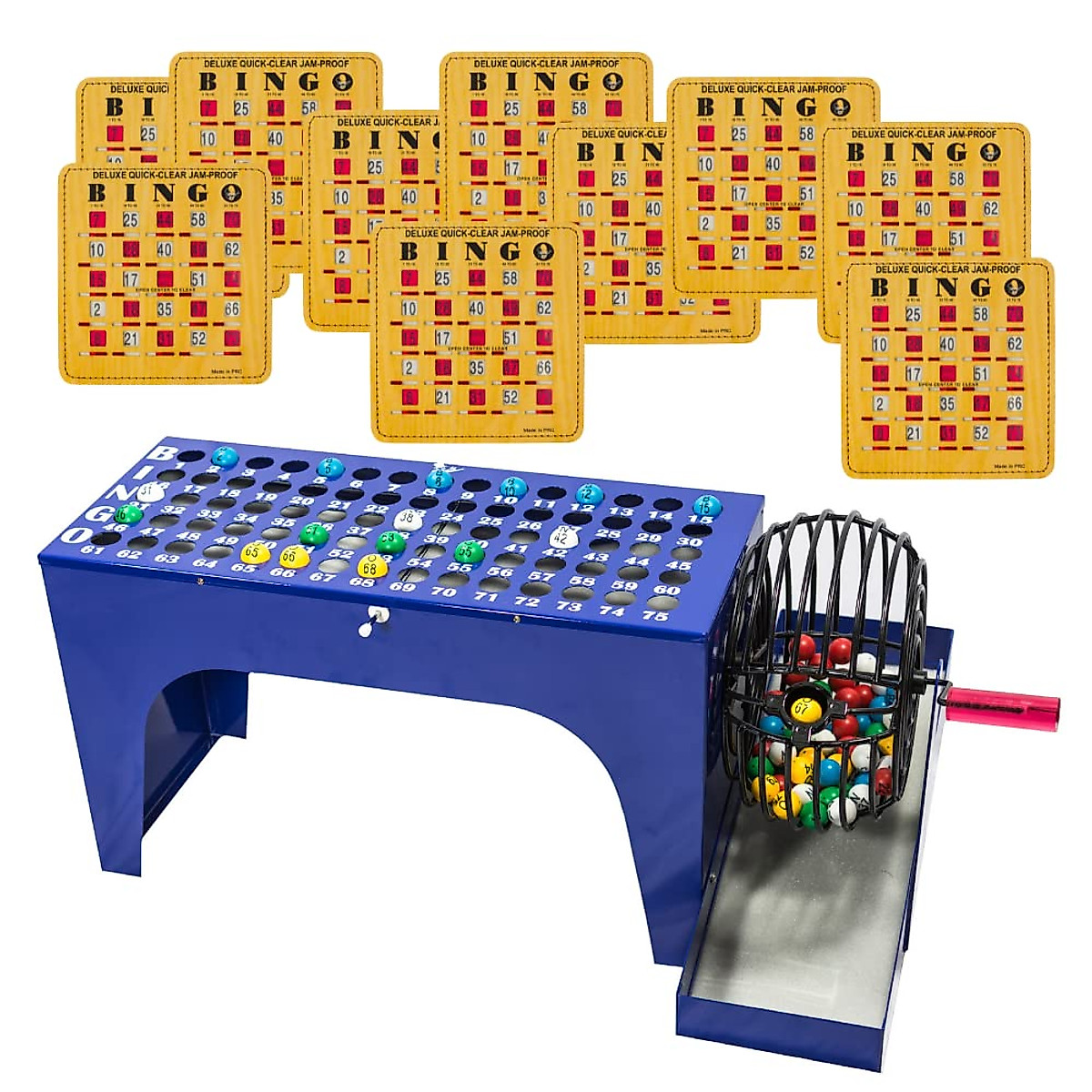 MR CHIPS Bingo Cage and Balls Set Plus 10 Quick Clear Cards