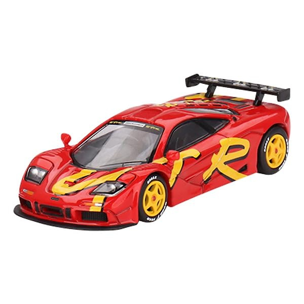 True Scale Miniatures McLaren F1 GTR Red with Yellow Graphics 1996 Presentation Limited Edition to 5040 Pieces Worldwide 1/64 Diecast Model Car