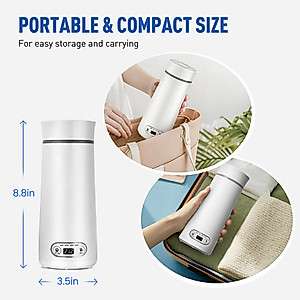 Travel Electric Kettle Portable Small Coffee Tea Heater Kettle, 4 Variable Temperature Presets Mini Portable Water Boiler Pot, 304 Stainless Steel, Auto Shut Off and Boil Dry Protection for Work