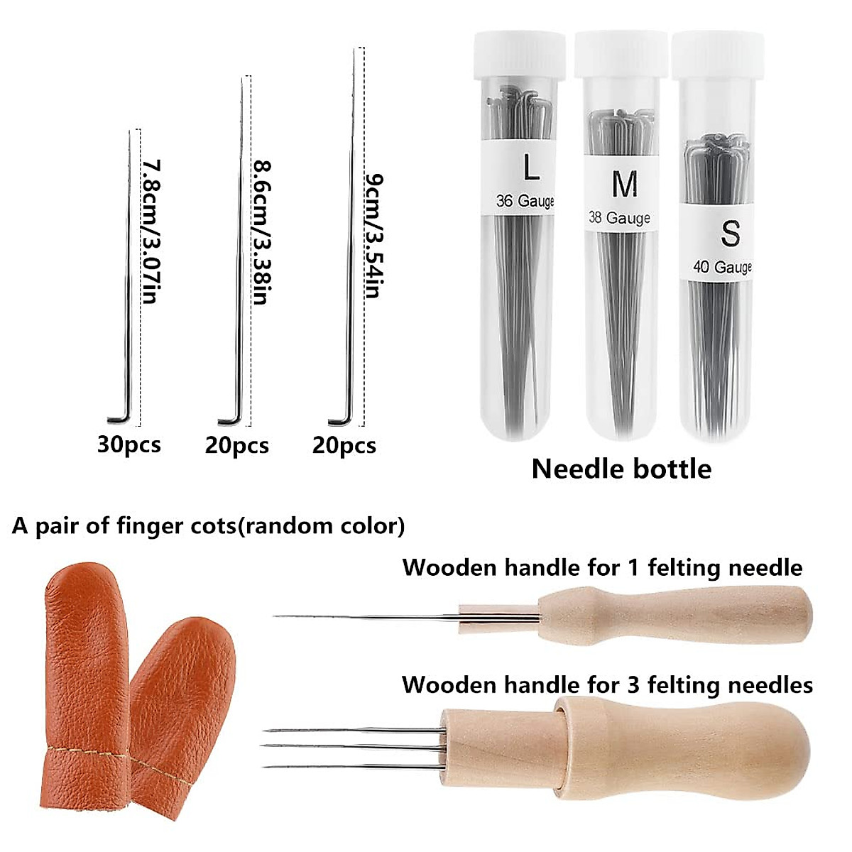 Mayboos 74 Pcs Needles Wool Felting Needles Tools Needle Felting Supplies Felting Tools Needle Felting Tool with 3 Sizes Felting Needles for Beginner Professional