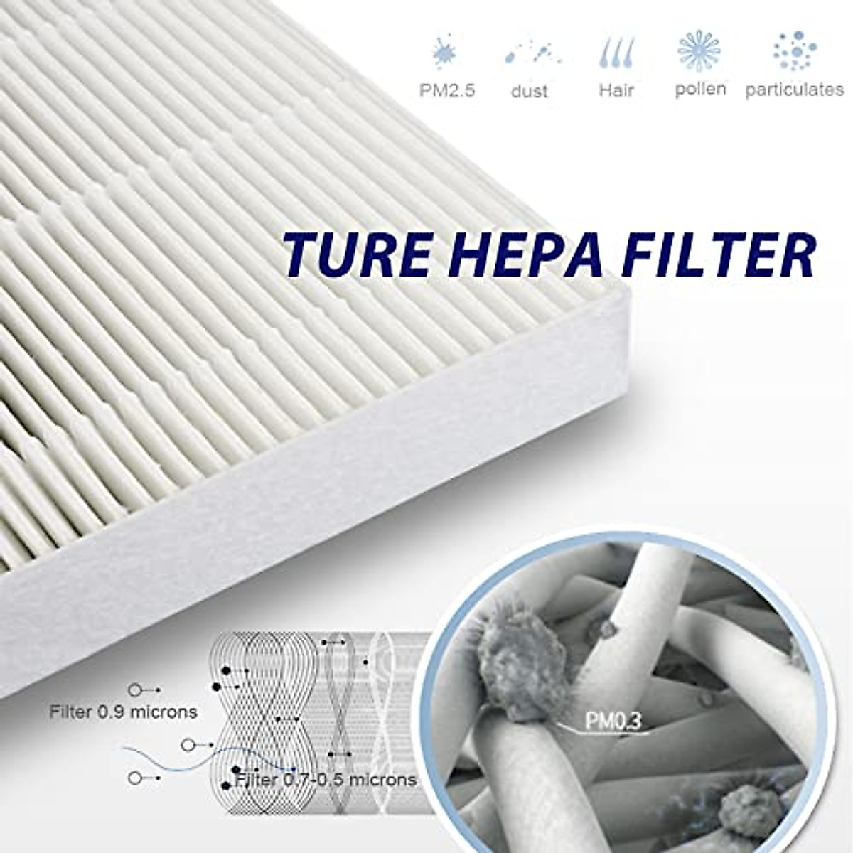 Ganteny True HEPA Replacement Filters B Compatible with Winix 9500 U300 P300 WAC9000 WAC9500 WAC5000 WAC5000b WAC5300 WAC6300 WAC5500 Air Purifiers, Compared to Winix Filter B 114190, 3 Pack