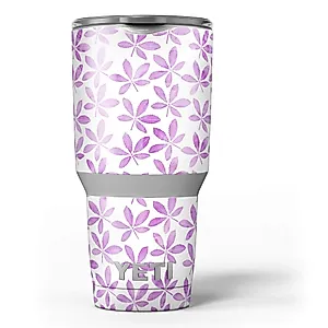 Design Skinz The Vibrant Pink and Purple Leaf - Skin Decal Vinyl Wrap Kit Compatible with The Yeti Rambler Cooler Tumbler Cups