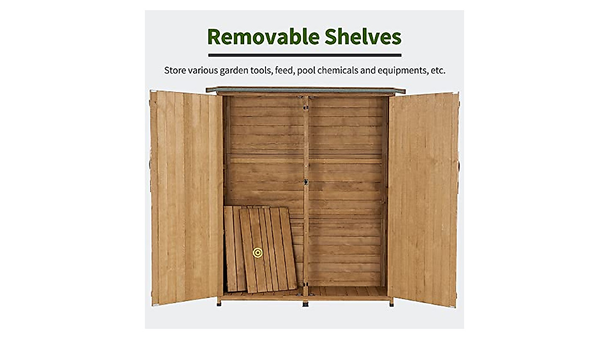 MCombo Outdoor Storage Cabinet - Durable Fir Wood Garden Shed