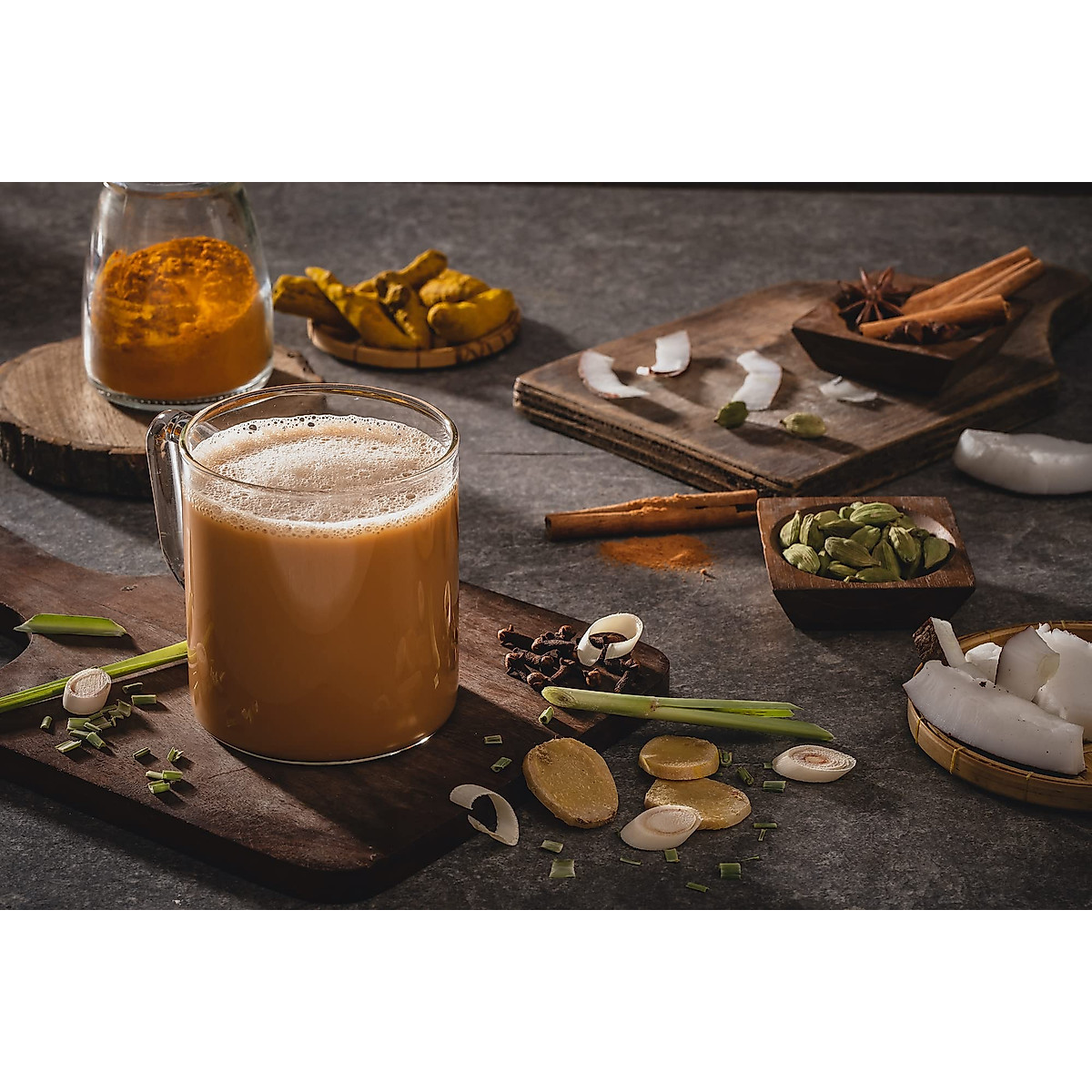 QuikTea Vegan Turmeric Ginger Chai Tea Latte Mix - 10 Count Single Box - All Natural, Non GMO, Vegan Certified | Convenient & Easy Dairy Free Instant Chai Tea Mix | Healthy Coffee Alternative